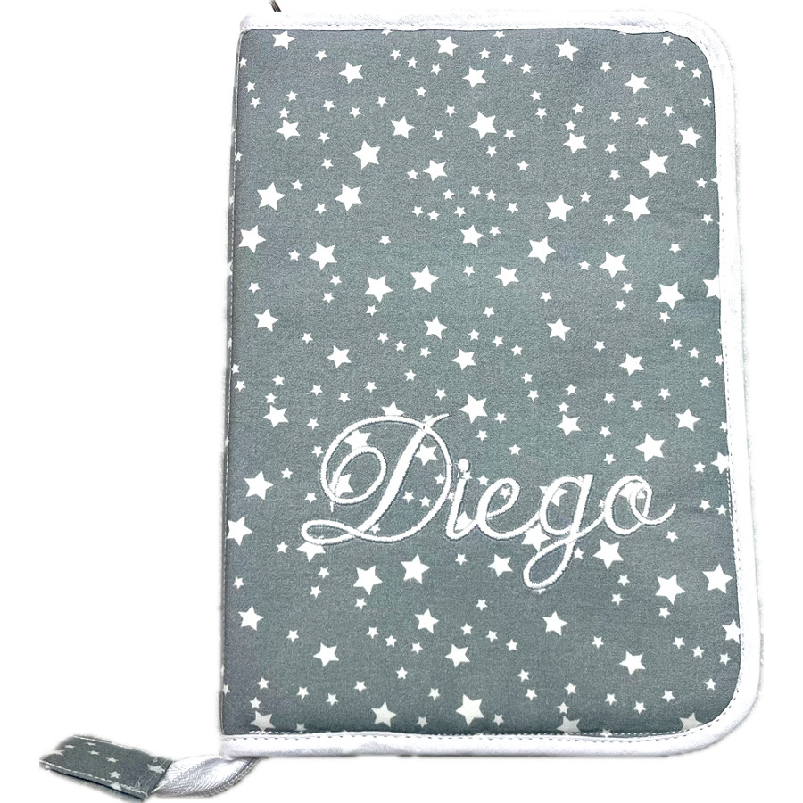 Portadocumentos personalizado bebé Estrellas gris - IsiBaby